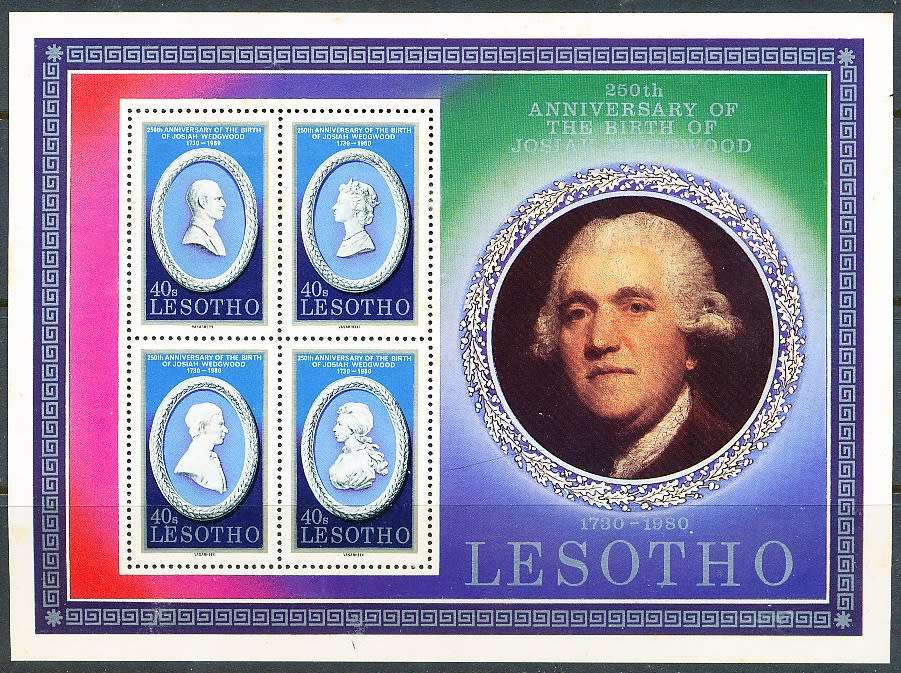 Lesotho & Basutoland - LESOTHO 1980 - Josiah Wedgwood MINI-SHEET - FINE MINT was listed for R6 ...